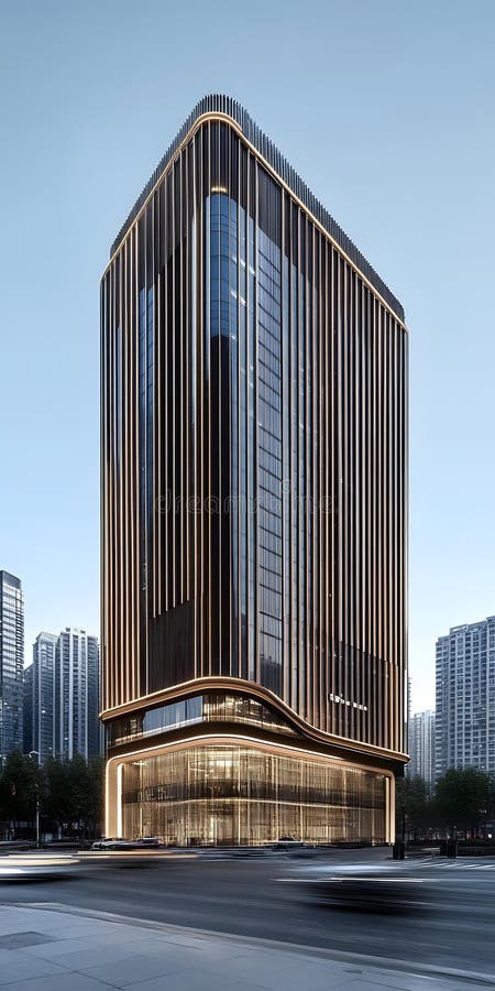 Modern Architectural Design of Rectangular Building Stock Illustration ...