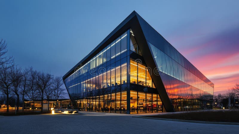 Modern Architectural Design Showcases Angular Glass Structure ...