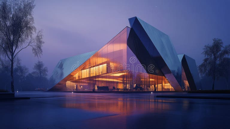 Modern Architectural Design Showcases Angular Glass Structure ...