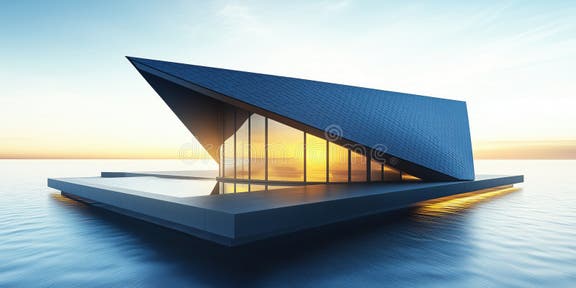 Modern Architectural Design Showcases Angular Shape and Reflective ...