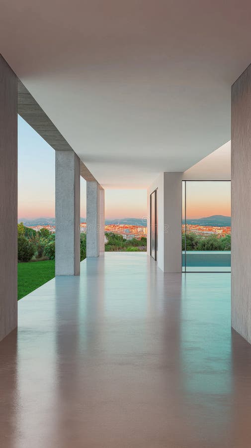 Modern Architectural Design Showcases a Stunning Sunset View from an ...