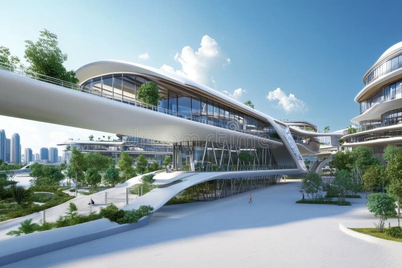 Modern Architectural Design Showcasing Futuristic Buildings in an Urban ...