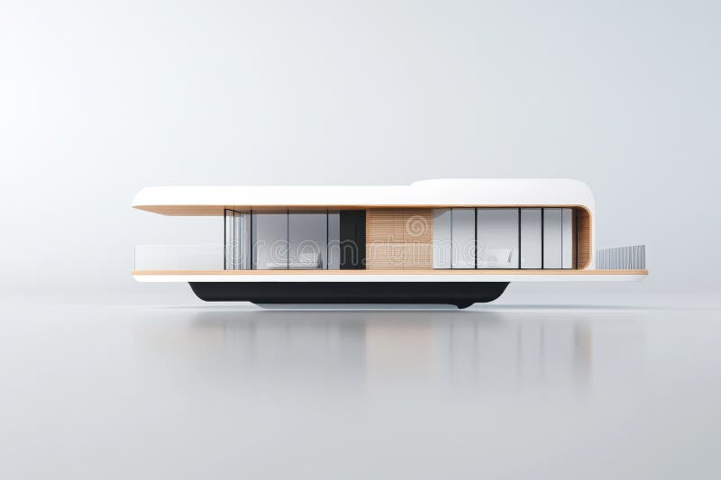 Modern Architectural Design of a Sleek Floating House with Large ...