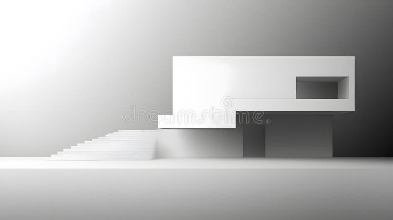 Modern Architectural Design with Sleek White Lines Stock Illustration ...