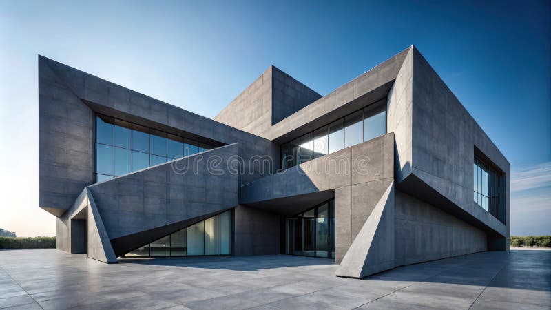Modern Architectural Design a Striking Grey Concrete Structure with ...