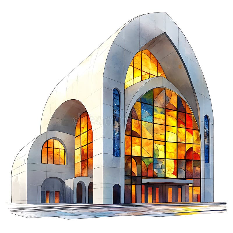 Modern Architectural Design a Stunning Building with Stained Glass ...