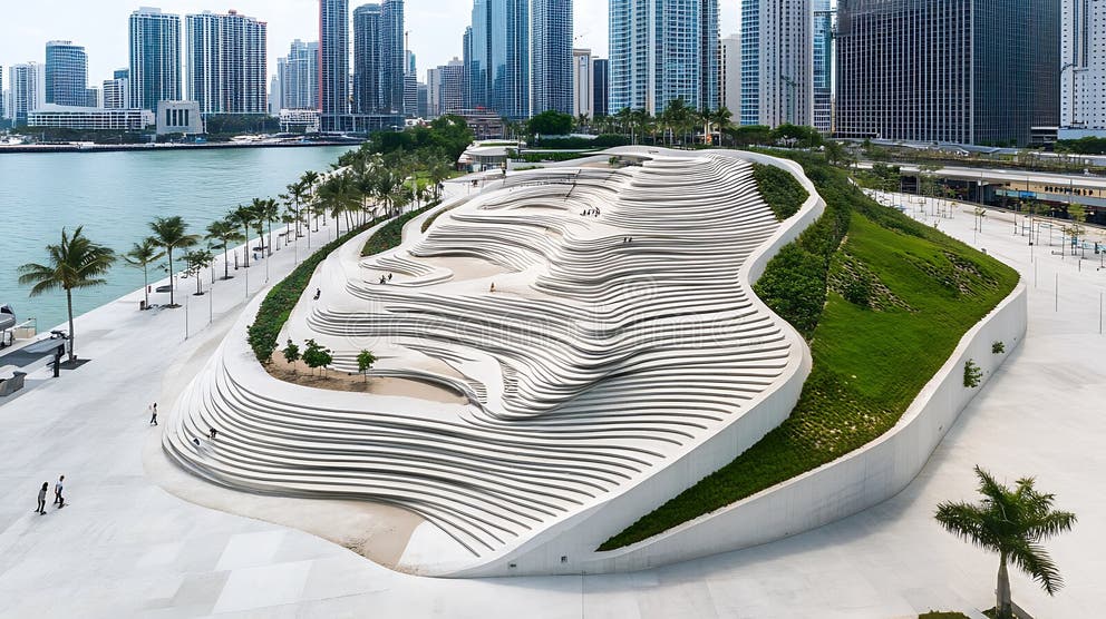 Modern Architectural Design of a Terraced Park on the Water Stock ...