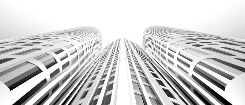 Abstract Architecture: Modern Skyscraper Perspective Stock Illustration ...