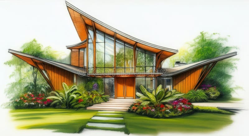 Modern Architectural Design of a Unique House with Large Glass Windows ...