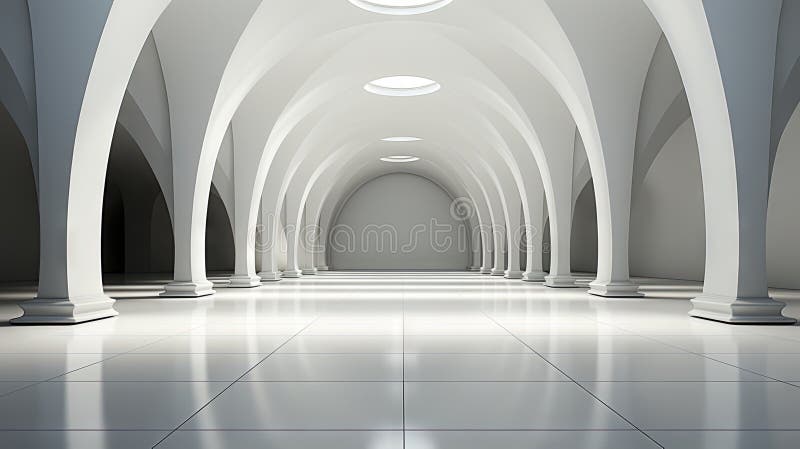 Modern Architectural Design of a White Curved Structure with Reflective ...
