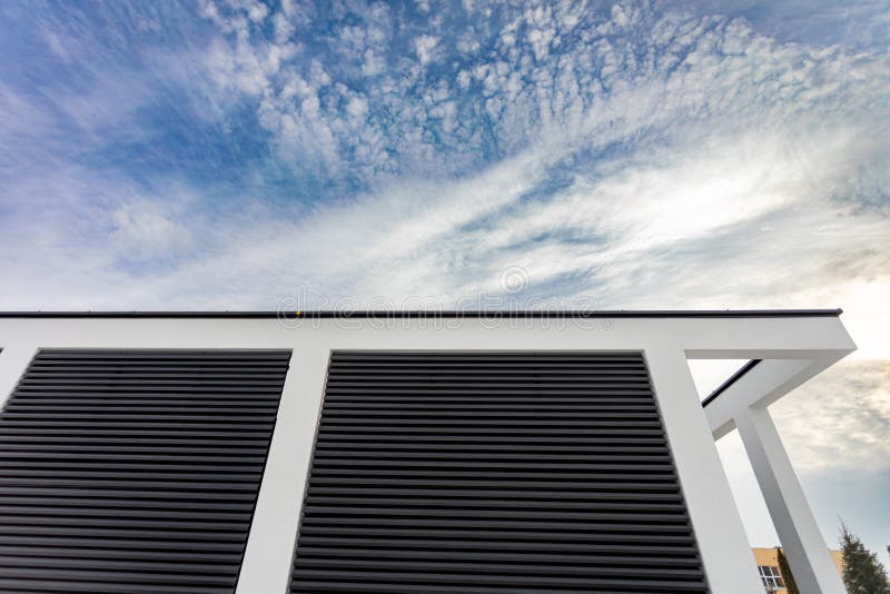 Modern Architectural Detail Highlighted Against a Dramatic and Cloudy ...