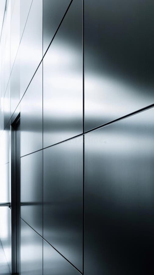 Modern Architectural Detail, Metallic Panel Wall Stock Photo - Image of ...