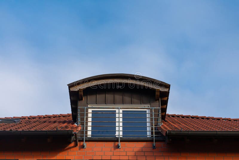 Modern Architectural Detail of a Rooftop with Balcony and Sky View ...