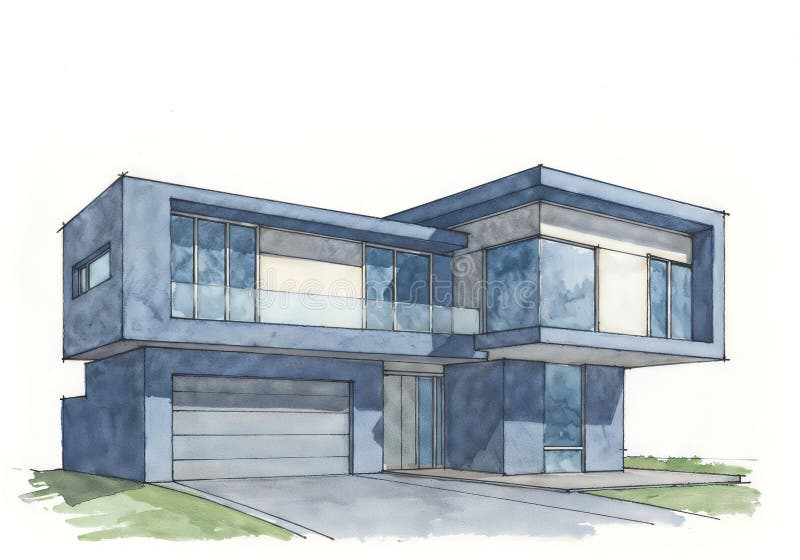 Architect Drawing House . Generative AI Stock Illustration ...