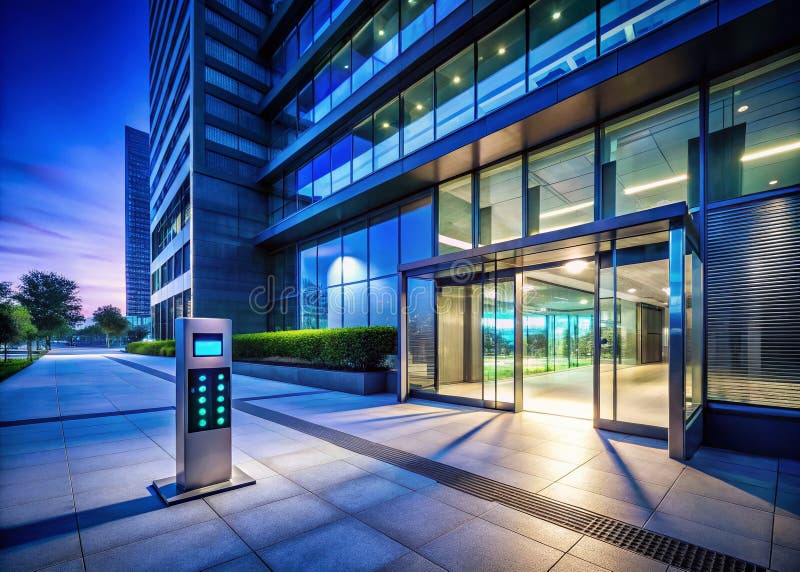 Modern Architectural Entrance Secure Access Point from a Drones ...