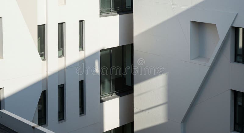 Modern Architectural Facade Featuring Tall, Narrow Windows in a ...