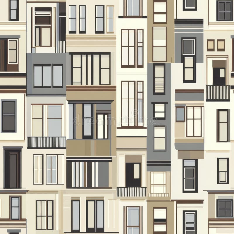 Modern Architectural Facade Geometric Patterns Window Designs Stock ...