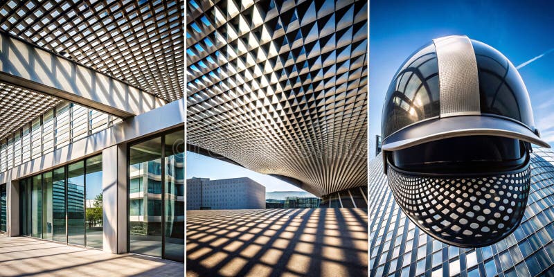Composition of Several Photos of Visor Over Building Porch Facade ...