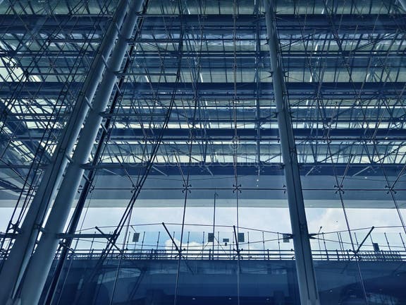 Modern Architectural Framework with Glass and Steel Structure Stock ...