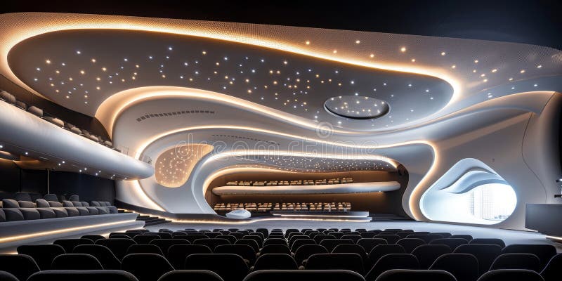 Modern Architectural Hall Featuring Unique Design Elements and Ambient ...