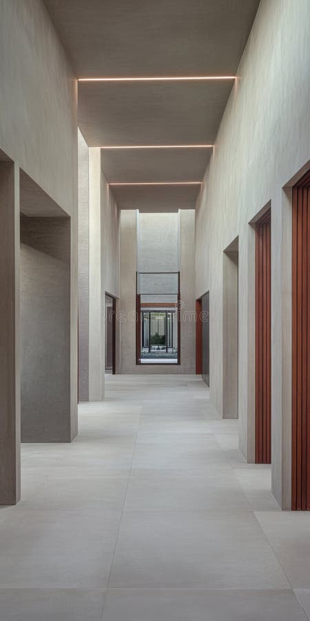 Modern Architectural Hallway with Minimalist Design and Natural Light ...