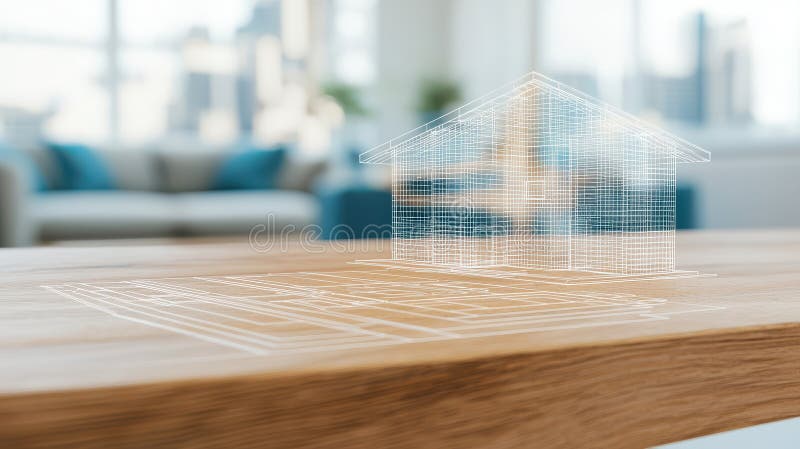 Modern Architectural Interior Concept Visualization Stock Image - Image ...