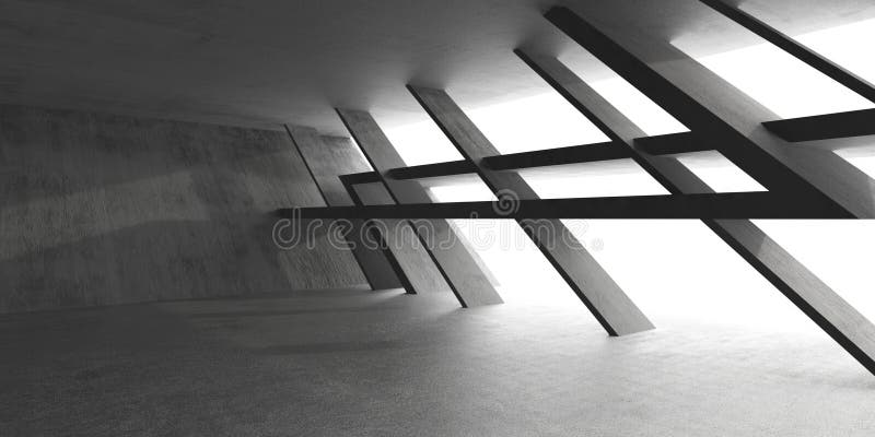 Modern Architectural Interior Design with Abstract Concrete Beams and ...