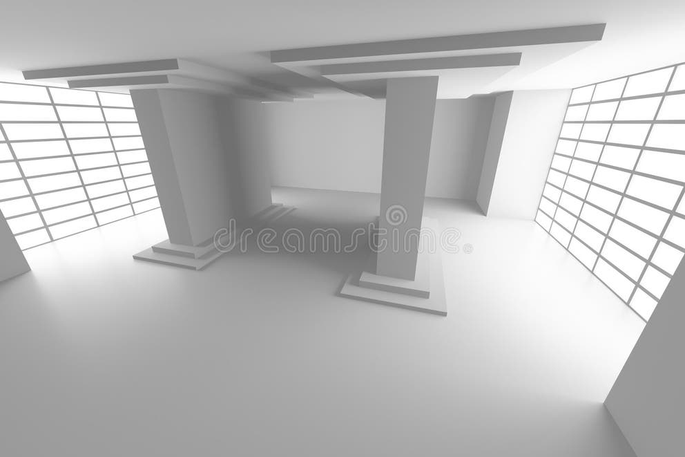 Modern Architectural Interior with Geometric Columns for Contemporary ...