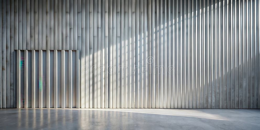 Modern Architectural Interior with Linear Wall Paneling and Subtle ...