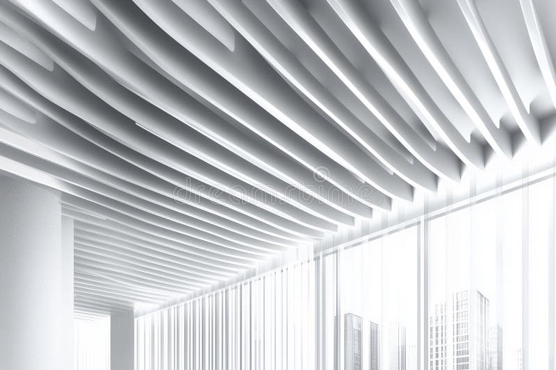 Modern Architectural Interior with Sleek White Ceilings and Large ...