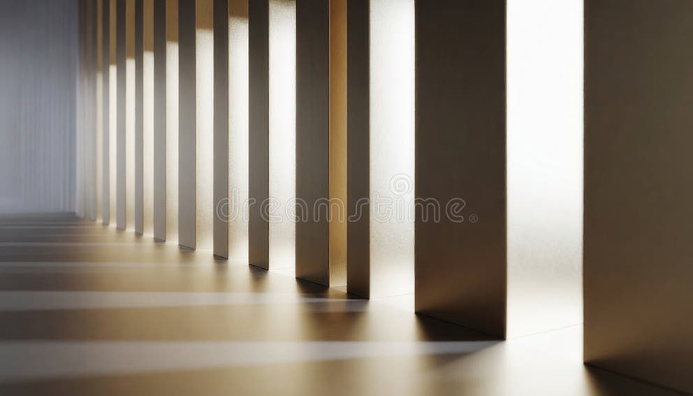 Modern Architectural Interior with Vertical Columns and Light Stock ...