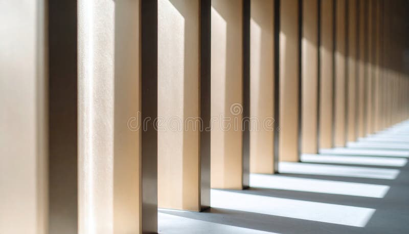 Modern Architectural Interior with Vertical Wooden Panels Stock ...