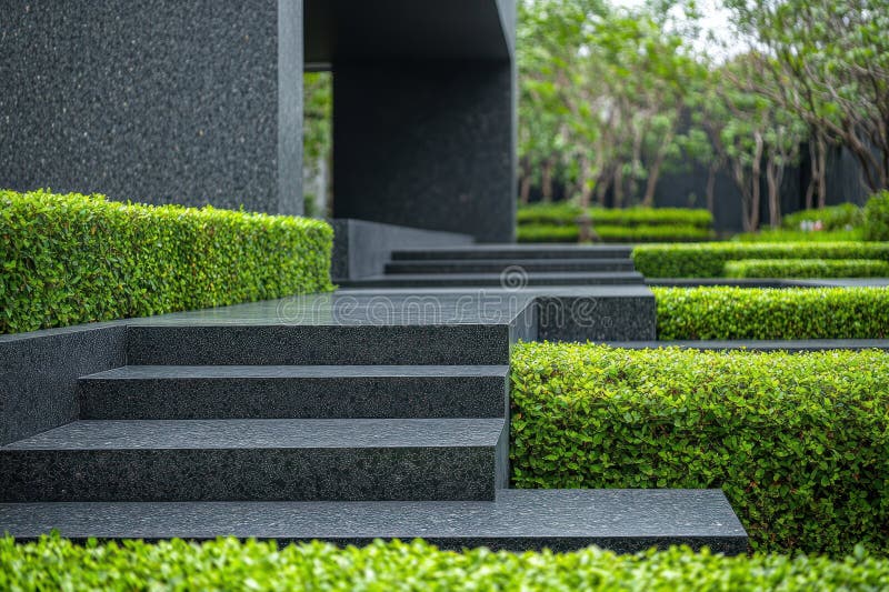 Modern Architectural Landscaping: Symmetry, Greenery, and Tranquility ...