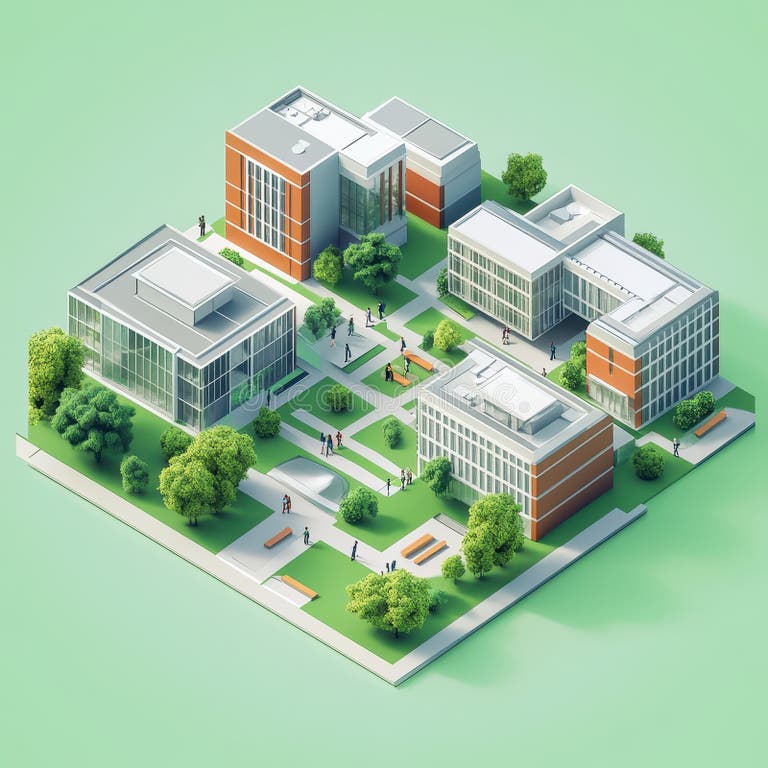 A Modern Architectural Layout Featuring Interconnected Buildings and ...