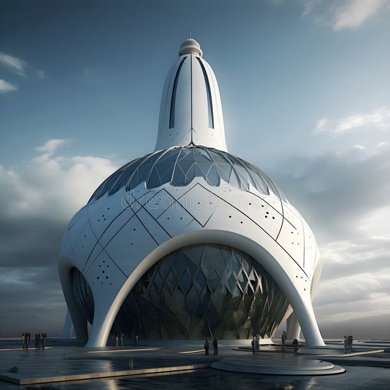 Modern Architectural Marvel, 3d Render of a Building Against a Blue Sky ...