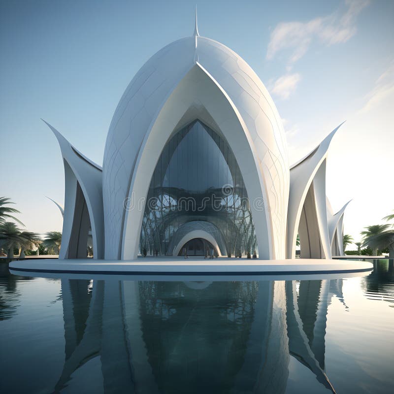 Modern Architectural Marvel, 3d Render of a Building Against a Blue Sky ...