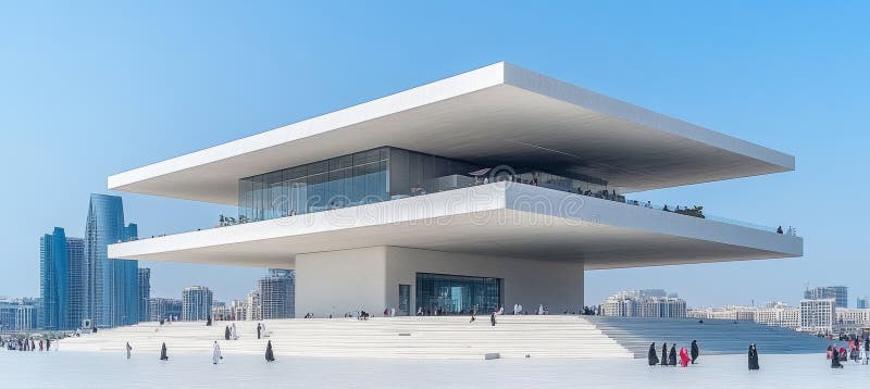 Modern Architectural Marvel Geometric Museum Building with Public Space ...