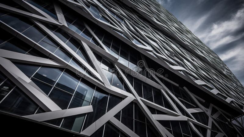 Modern Architectural Marvel Illustration in Geometric Building Patterns ...