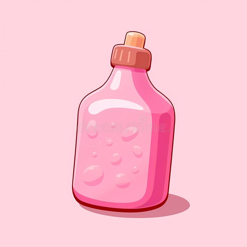 An Animated Image of a Pink Bottle with Embossed Details. the ...
