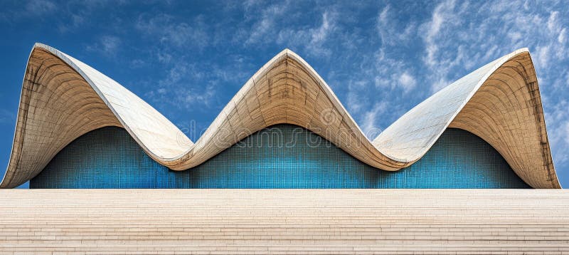 Modern Architectural Masterpiece a Building with a Unique Three-Wave ...