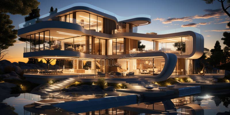 Modern Architectural Masterpiece with an Emphasis on Functionalism, AI ...