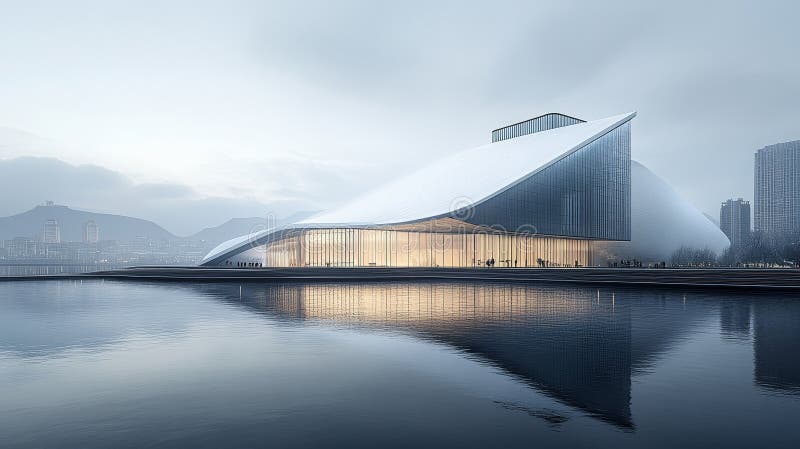 Modern Architectural Masterpiece, Futuristic Building Design on the ...