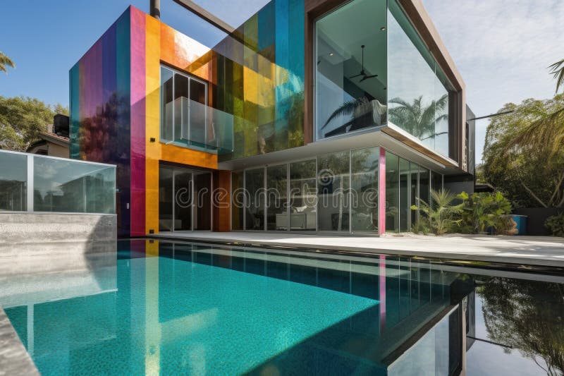 Modern Architectural Masterpiece with Intricate and Colorful Detailing ...