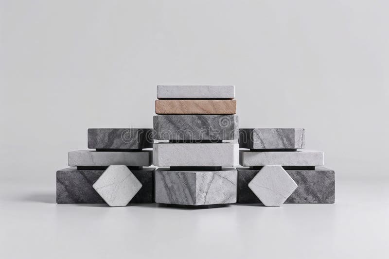 Modern Architectural Material Samples Collection with Marble, Concrete ...