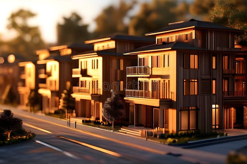 Modern Architectural Model Crafted from Polished Wood Stock ...