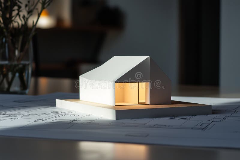 Modern Architectural Model Display Stock Illustration - Illustration of ...