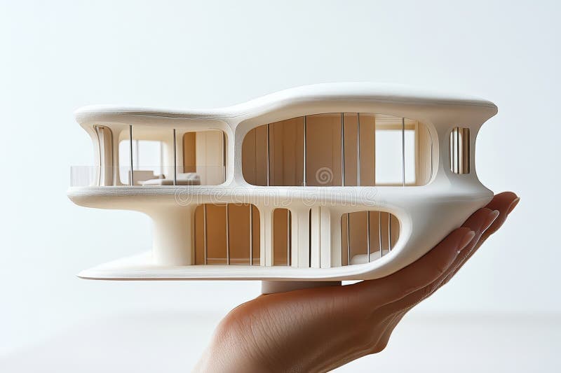 Modern Architectural Model in Hand Futuristic Home Design Stock ...