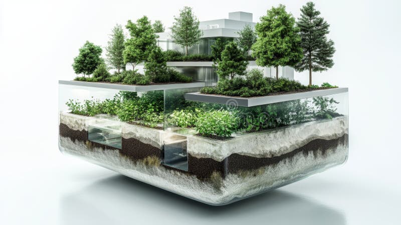 A Modern Architectural Model Showcasing Sustainable Design with ...