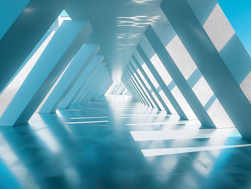 Modern Architectural Perspective of Blue Structure Stock Photo - Image ...