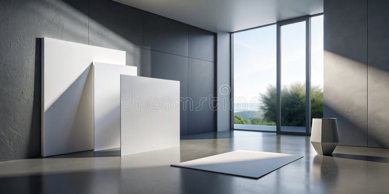 Modern Architectural Presentation Folder: Blank Square Z-Fold Flyer for ...